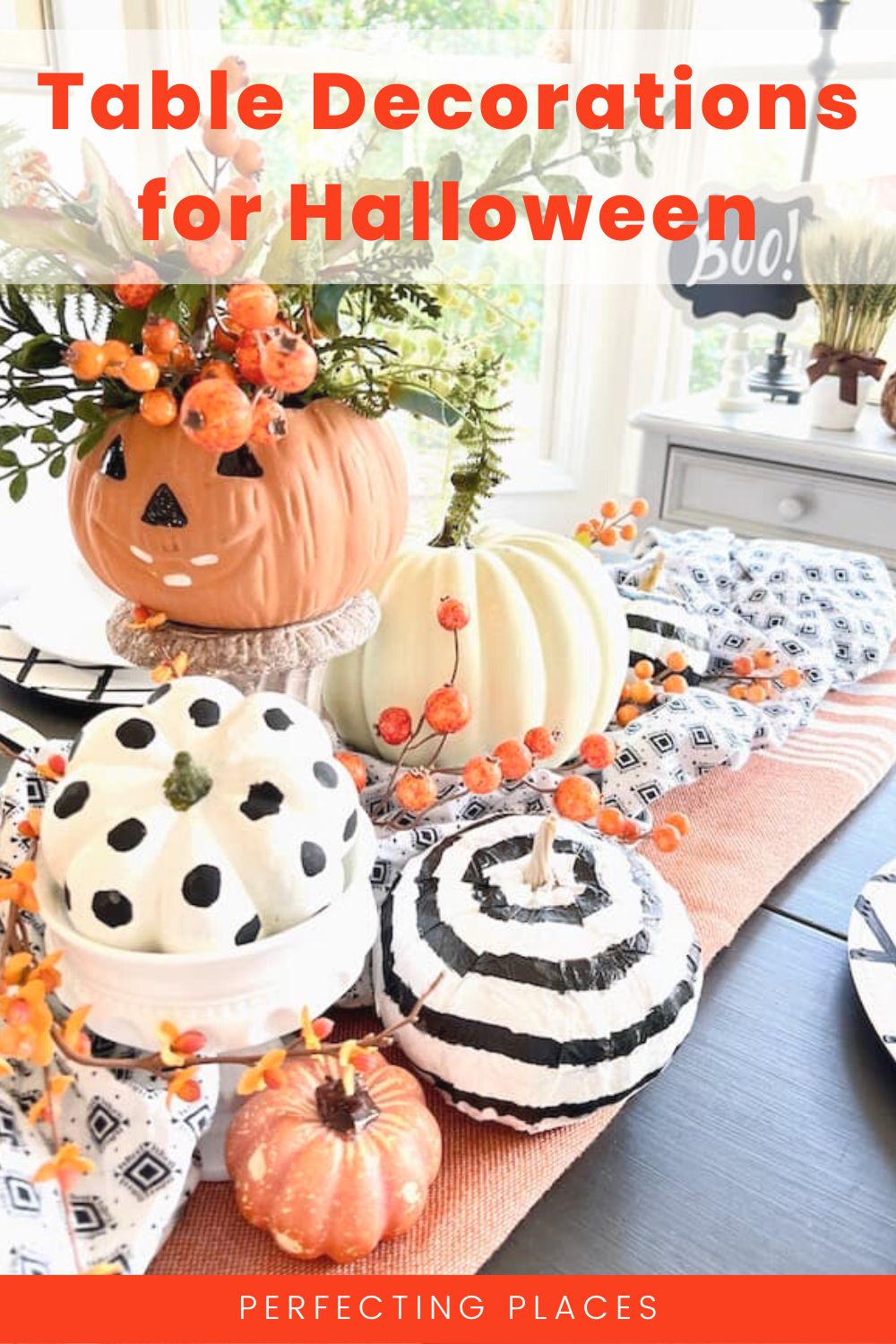 A Cheerful Table Decoration for Halloween - Perfecting Places