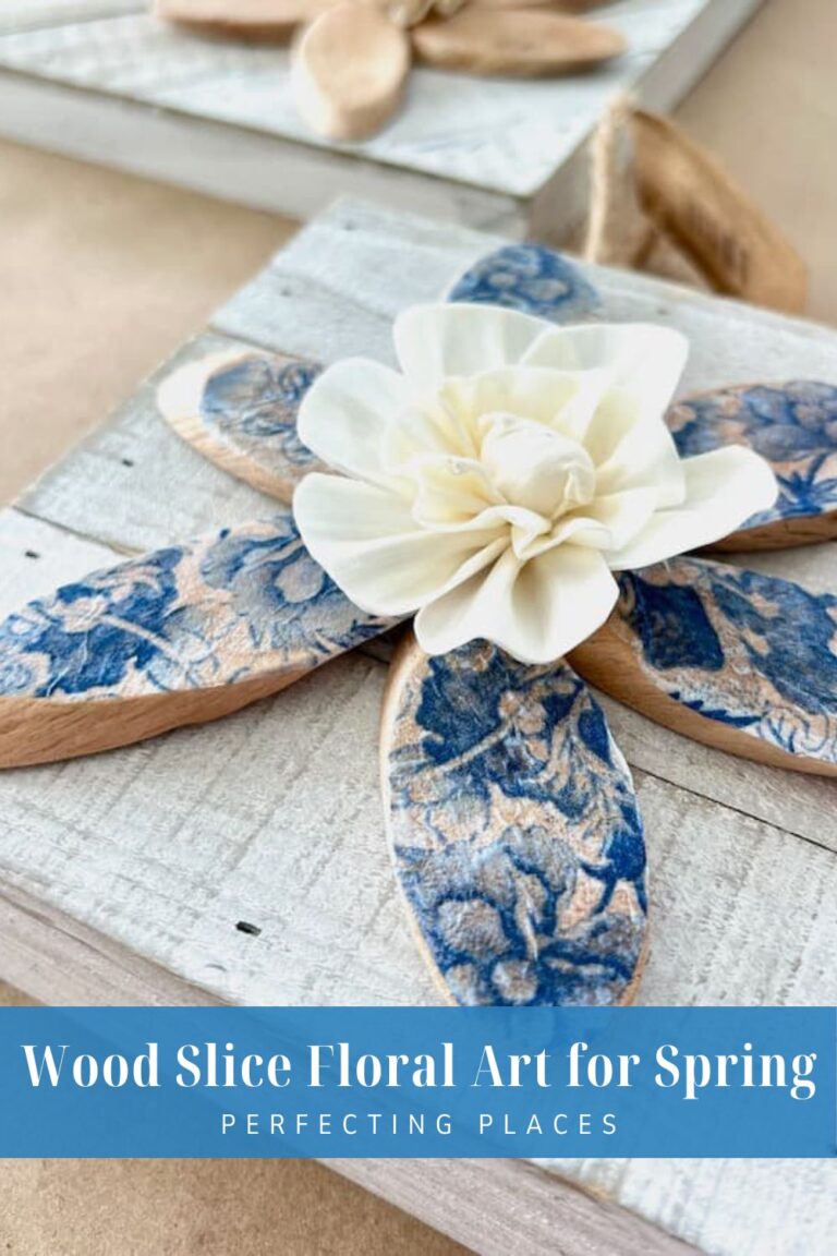 DIY Spring Decor: How to Make Wood Slice Spring Art - Perfecting Places