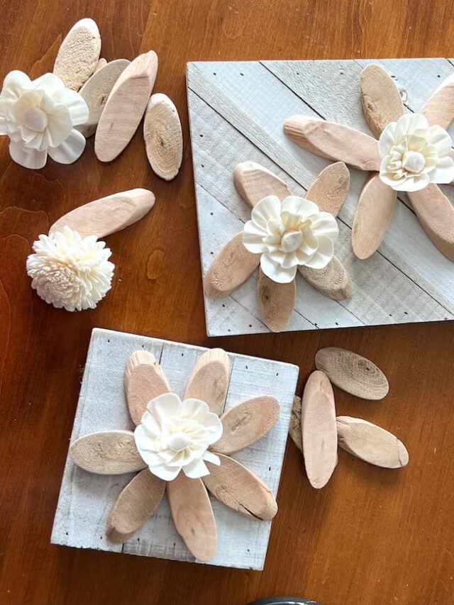 DIY Spring Decor: How to Make Wood Slice Spring Art - Perfecting Places