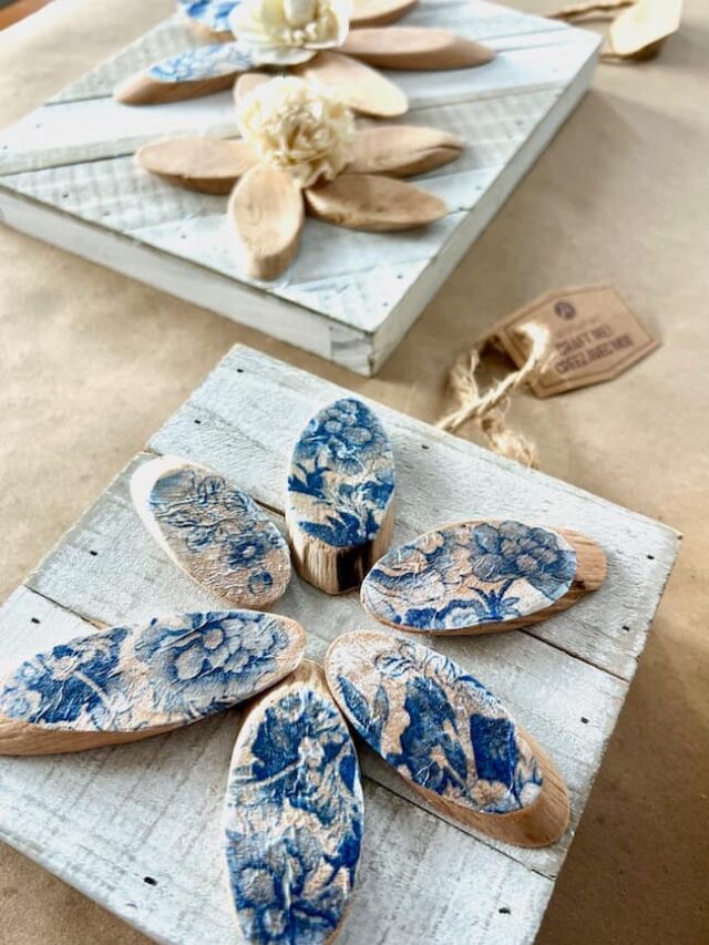 DIY Spring Decor: How to Make Wood Slice Spring Art - Perfecting Places