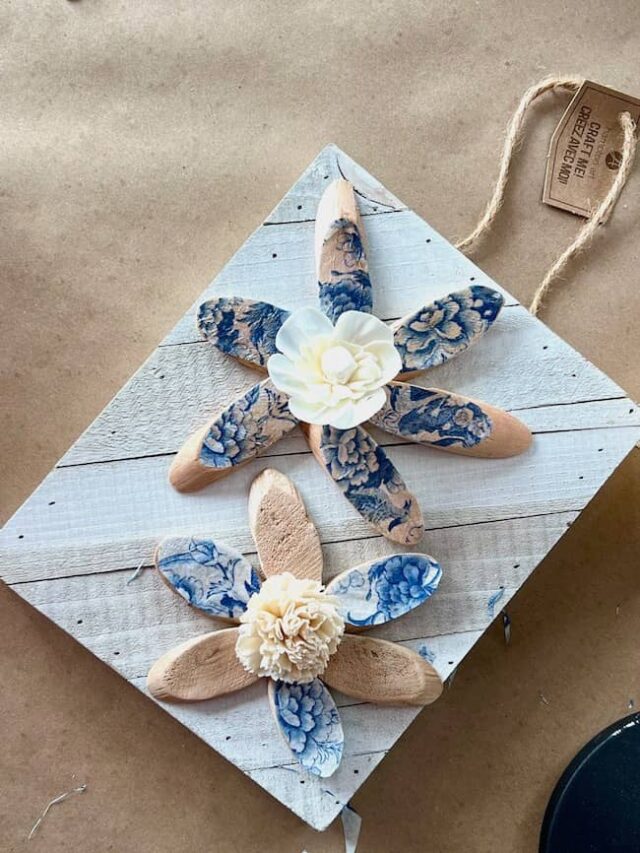 DIY Spring Decor: How to Make Wood Slice Spring Art - Perfecting Places