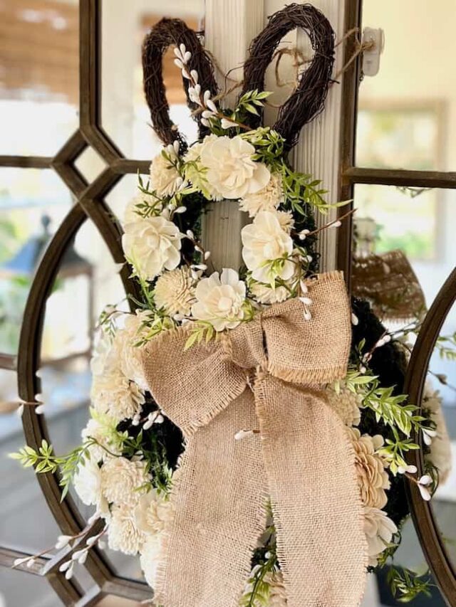 How to Make a Cute DIY Bunny Wreath for Easter - Perfecting Places
