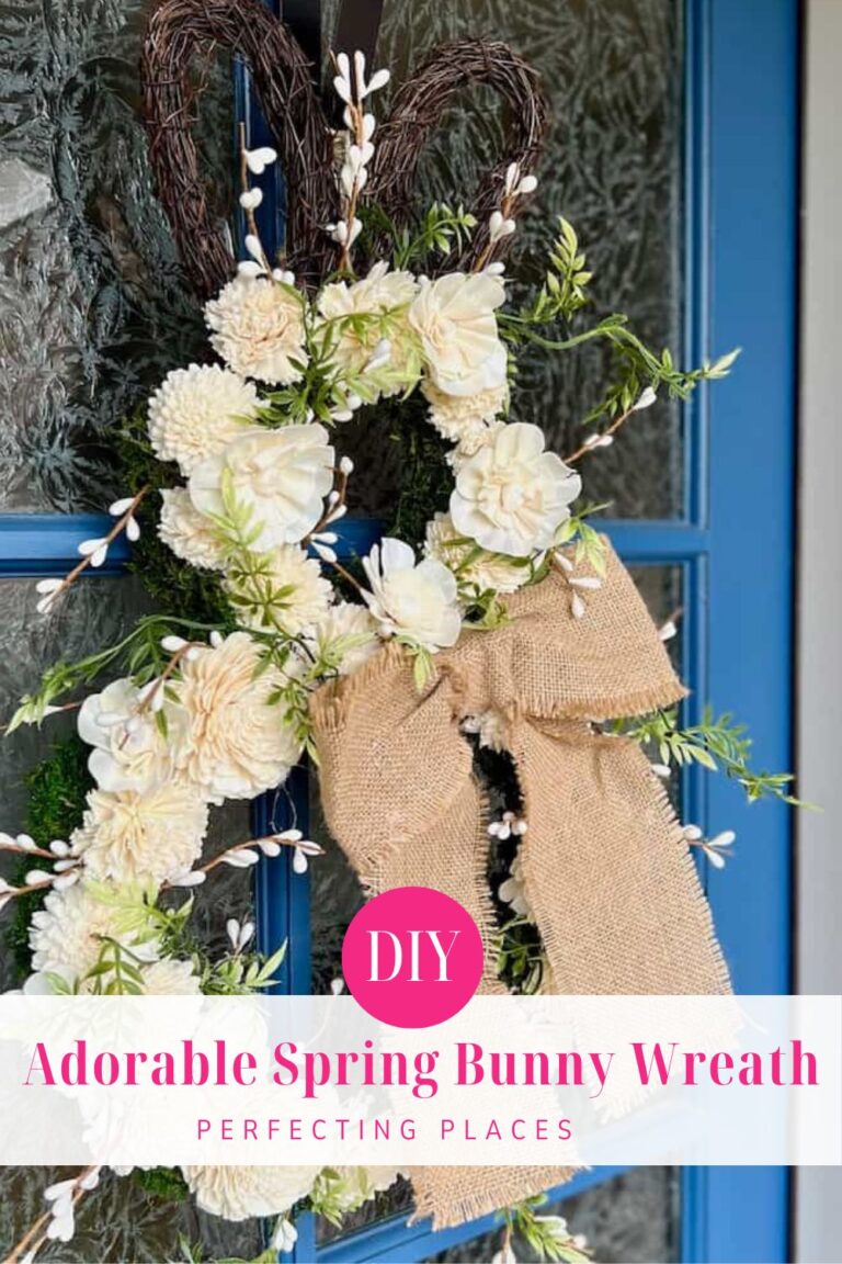 How to Make a Cute DIY Bunny Wreath for Easter - Perfecting Places