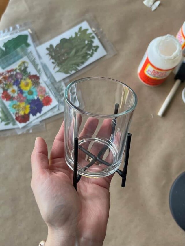 How to Make An Easy Pressed Flower Votive DIY - Perfecting Places