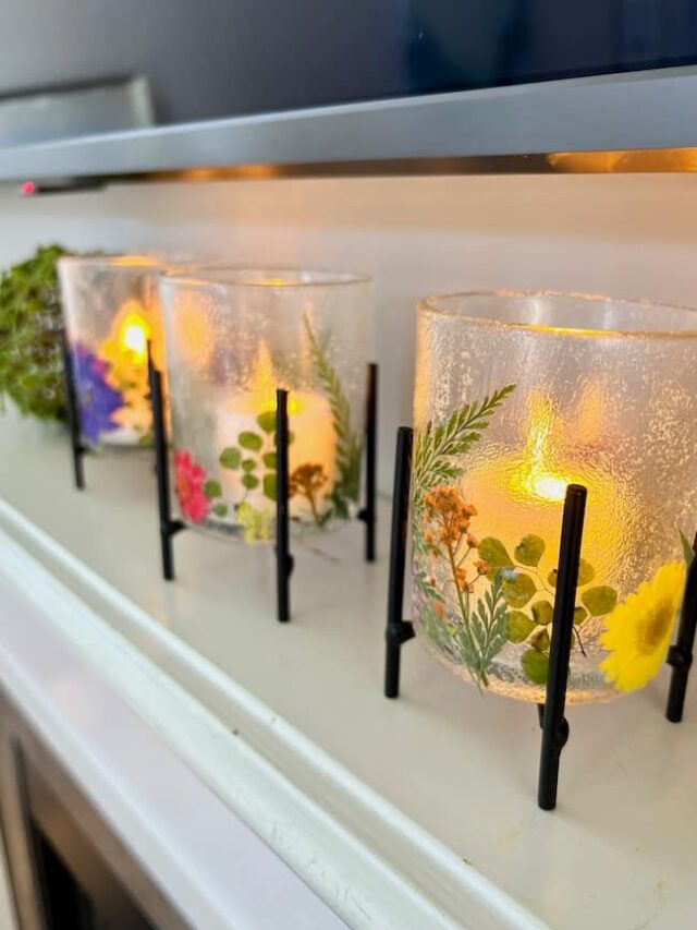 How to Make An Easy Pressed Flower Votive DIY - Perfecting Places