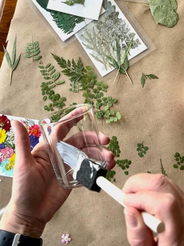 How to Make An Easy Pressed Flower Votive DIY - Perfecting Places