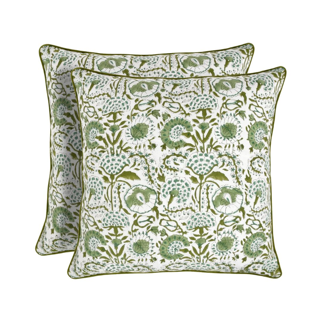 Top Picks: Budget-Friendly Blue and Green Block Print Pillows on Amazon ...
